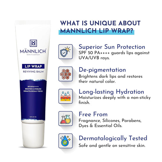 Mannlich Lip Wrap Reviving Balm SPF 50 PA++++